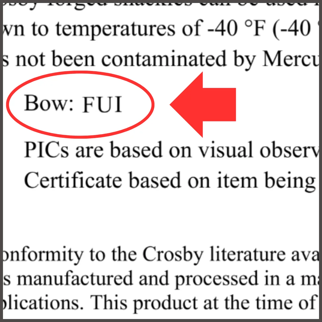 Product Identification Code (PIC) Product Rigging Equipment Crosby USA ...