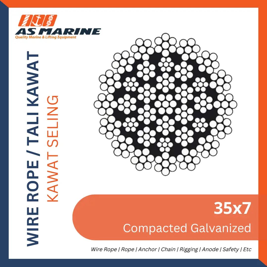Wire Rope 35x7 Compacted Galvanized | PT. Anugrah Sukses Marine