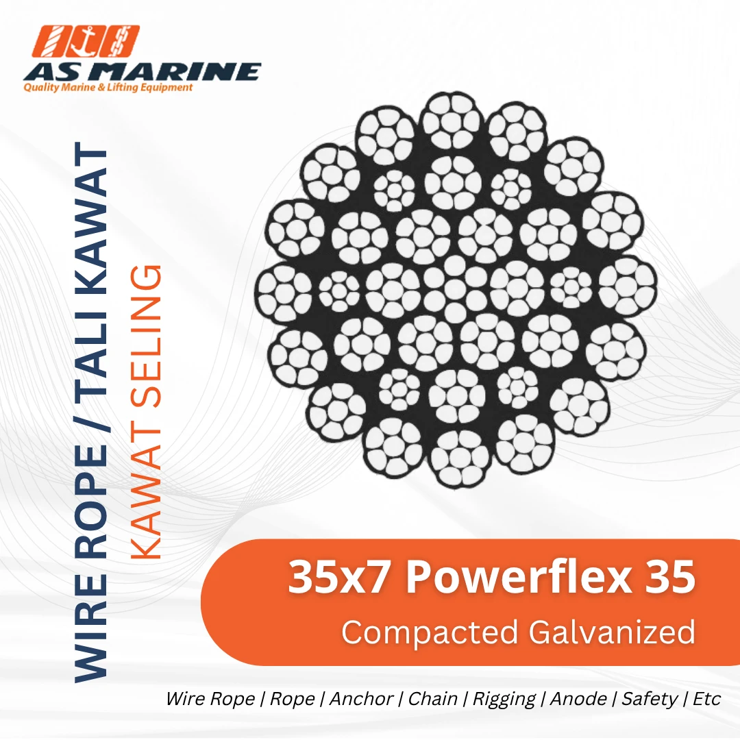 Wire Rope 35x7 Powerflex 35 Compacted Galvanized | PT. Anugrah Sukses ...