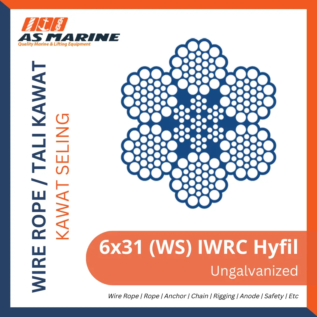 Wire Rope 6x31 (WS) IWRC Hyfil R6F Ungalvanized | PT. Anugrah Sukses Marine