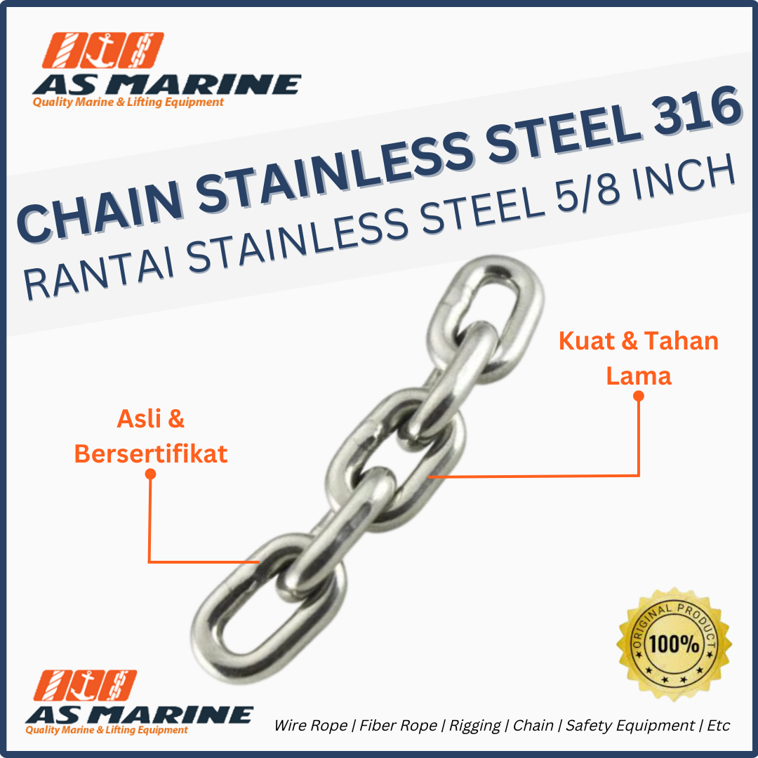 Chain / Rantai Stainless Steel 5/8 Inch | PT. Anugrah Sukses Marine