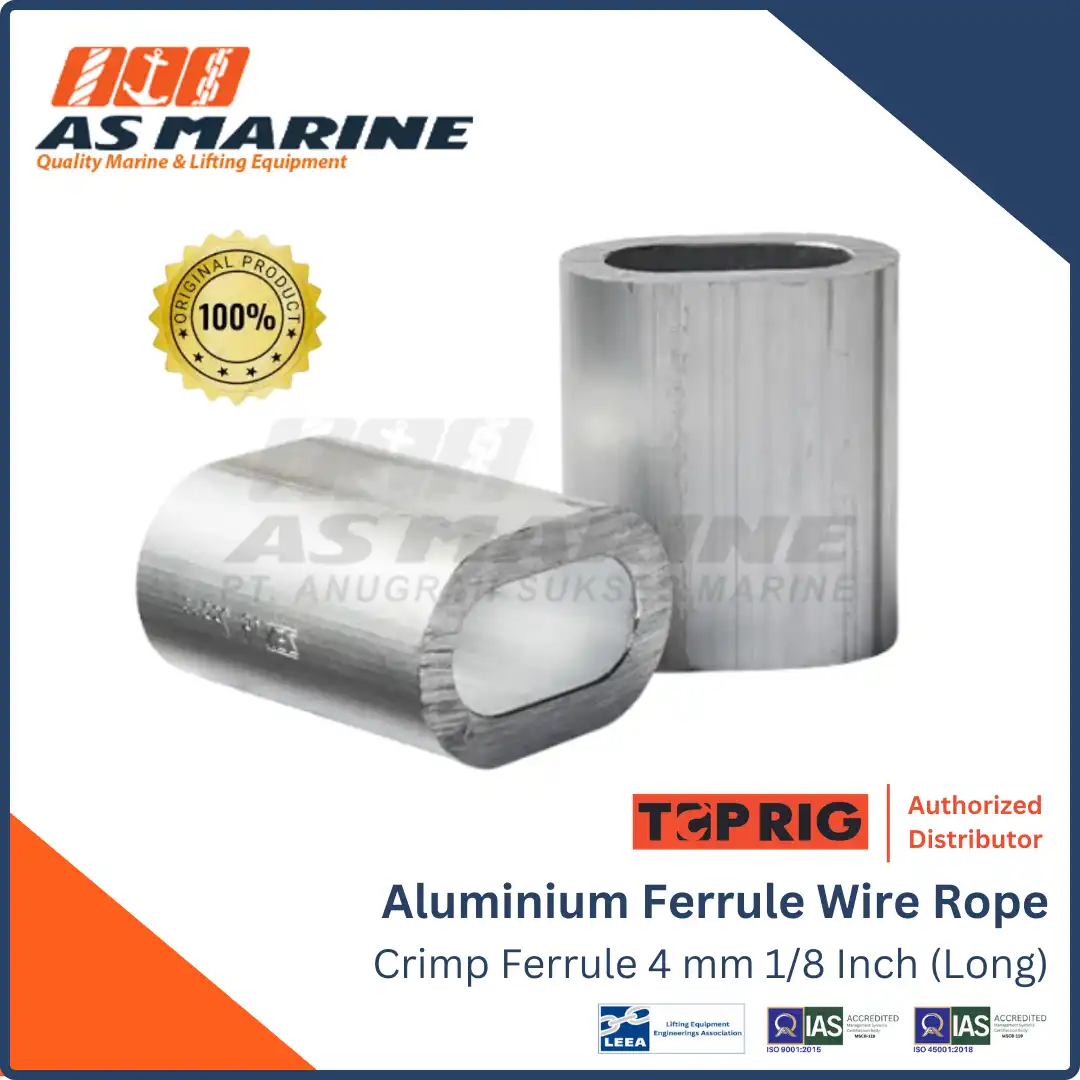 Toprig Aluminium Ferrule / Crimp Ferrule Wire Rope 3/16 Inch 4 mm Long ...