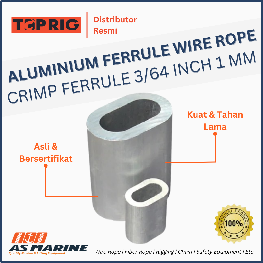 Toprig Aluminium Ferrule / Crimp Ferrule Wire Rope 3/64 Inch 1 mm | PT ...