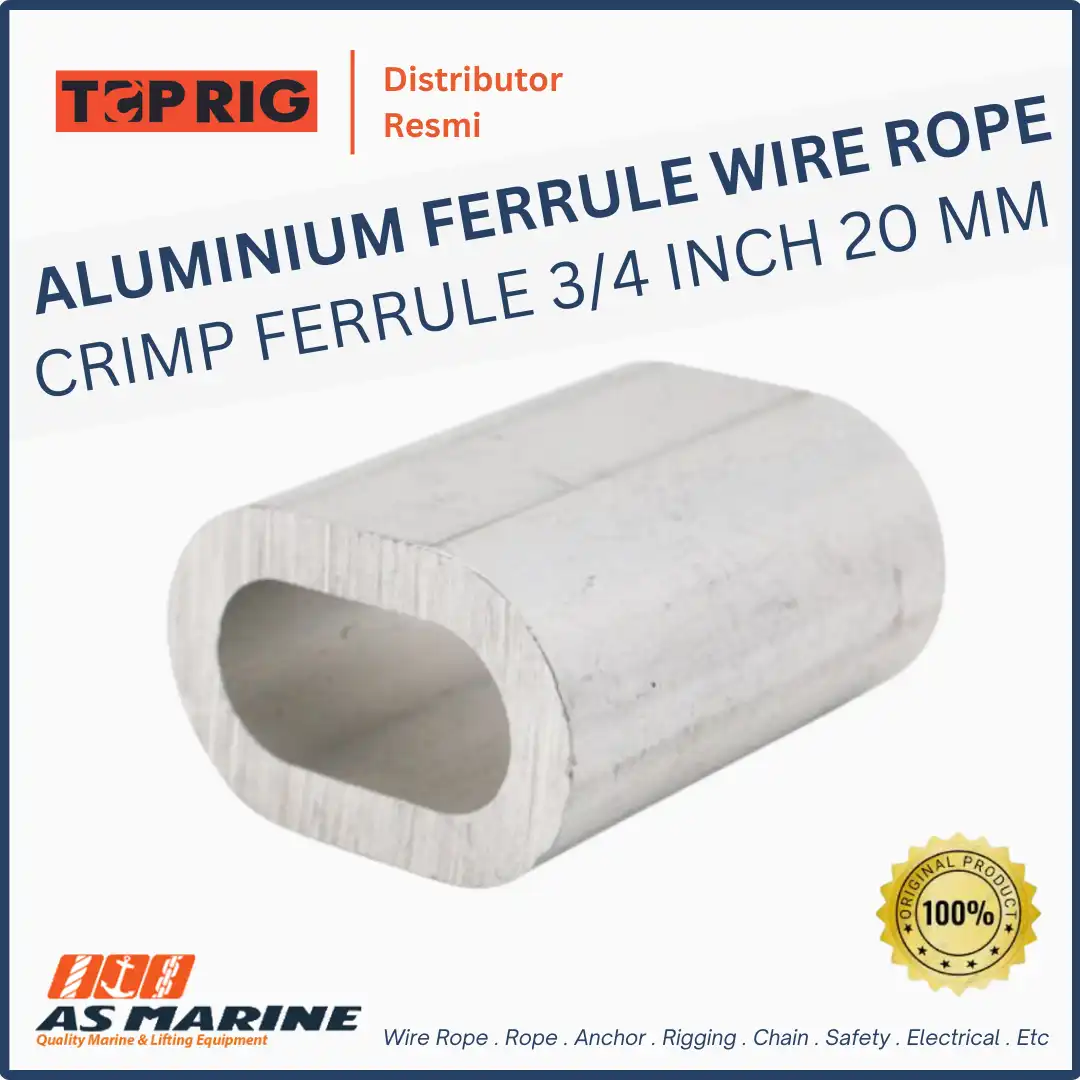 Toprig Aluminium Ferrule / Crimp Ferrule Wire Rope 3/4 Inch 20 mm Long ...
