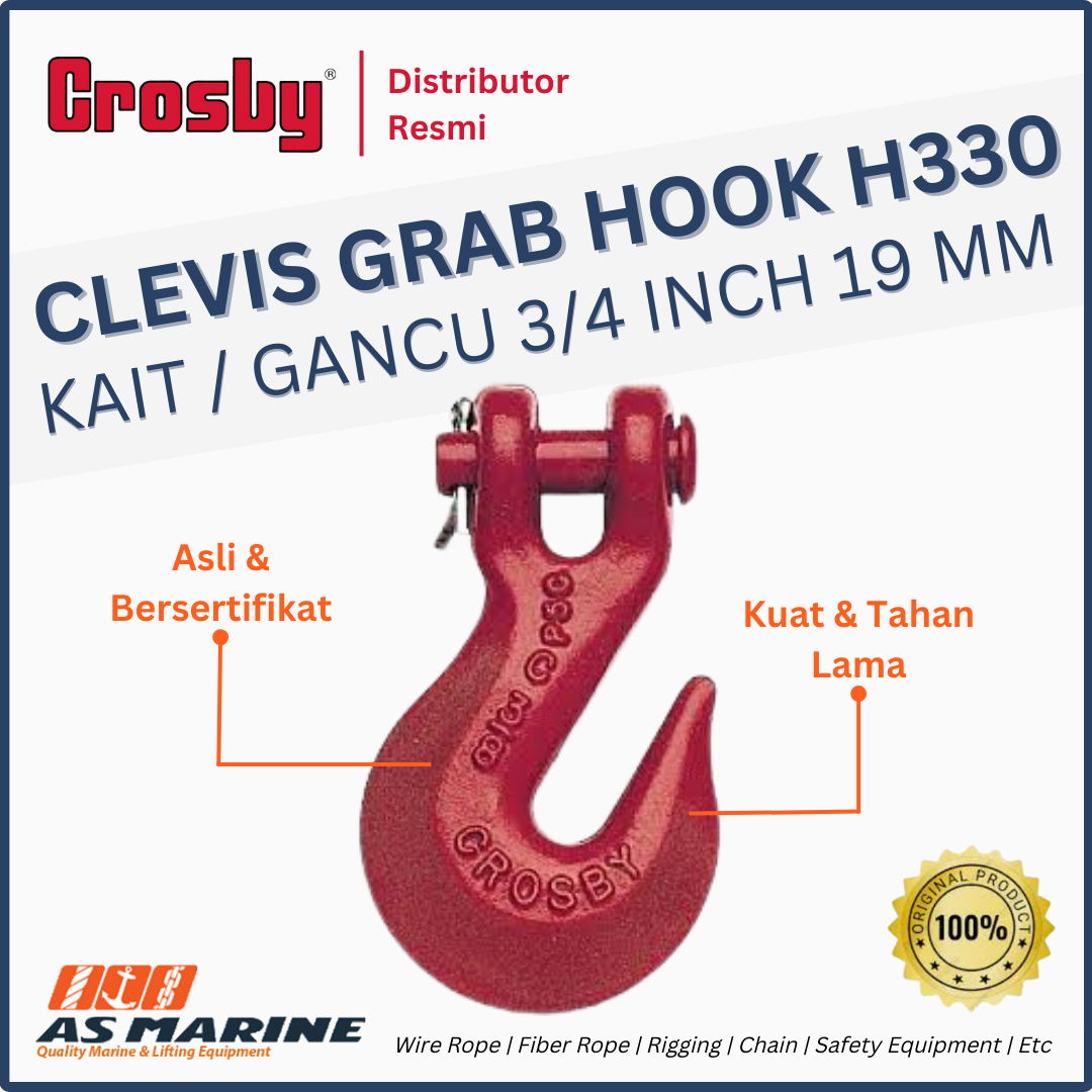 Crosby USA Clevis Grab Hook / Kait / Gancu H330 3/4 Inch 19 mm | PT. Anugrah Sukses Marine