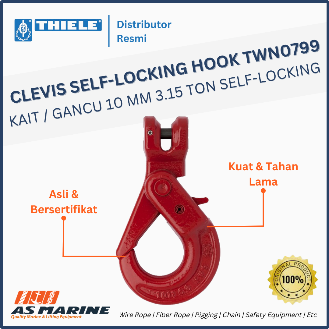 THIELE Clevis Self Locking Hook / Kait / Gancu TWN 0799 10 mm 3.15 Ton ...