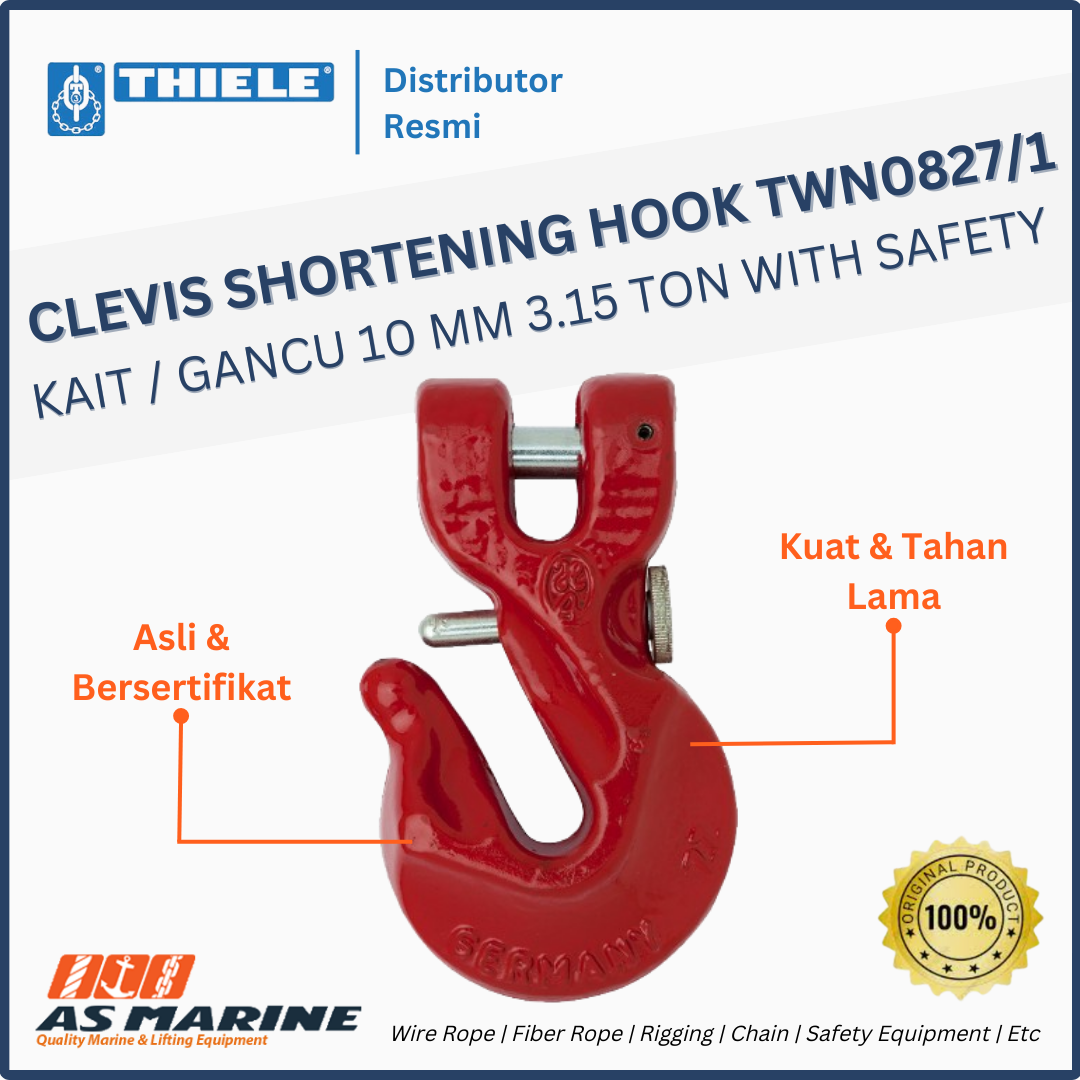 THIELE Clevis Shortening Hook / Kait / Gancu TWN 0827-1 10 mm 3.15 Ton ...