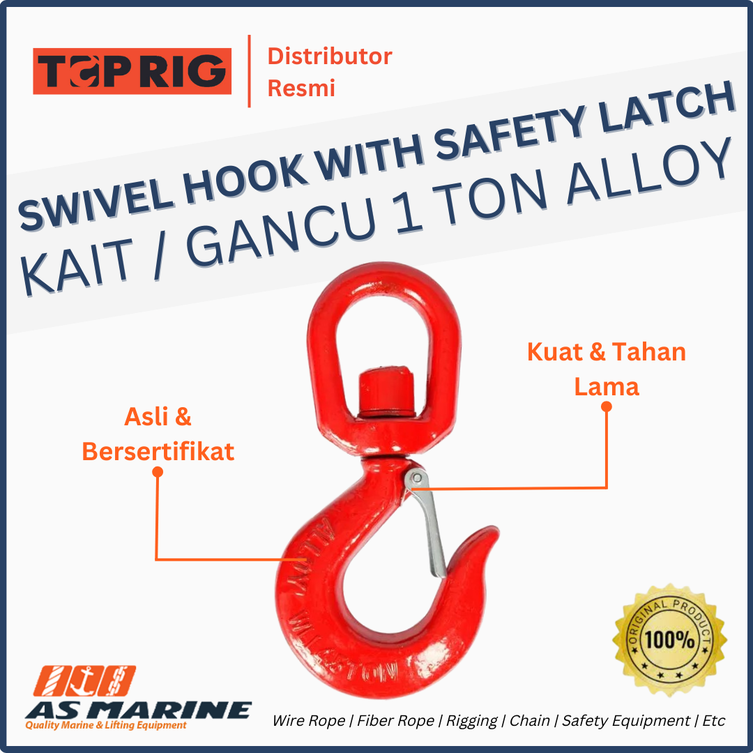 Toprig Swivel Hook / Kait / Gancu Alloy With Latch Kit 1 Ton | PT ...