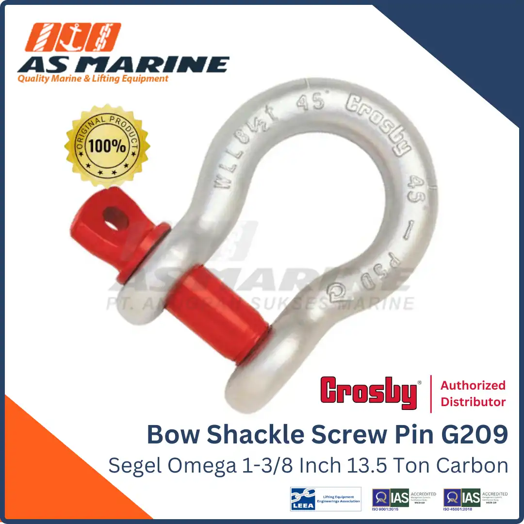 Crosby 55 1-3/8" Crosby G-209 Screw Pin Anchor Shackle - 13.5 Ton ...