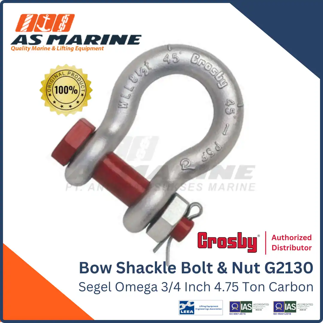 Crosby USA Bow Shackle / Segel Omega G2130 Bolt & Nut 3/4 Inch 4.75 Ton ...
