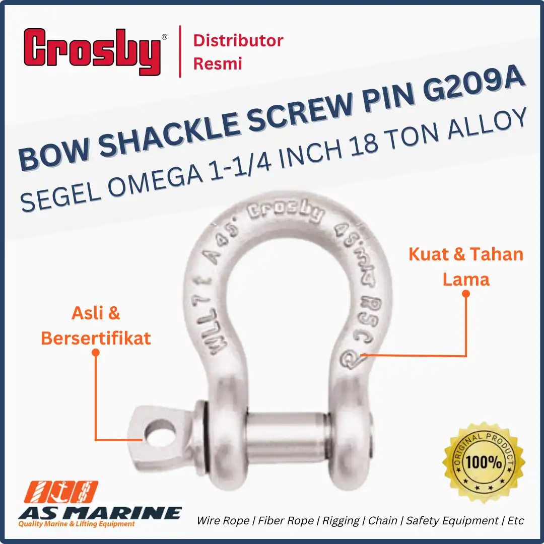 Crosby USA Bow Shackle / Segel Omega G209A Alloy Screw PIN 1-1/4 Inch ...