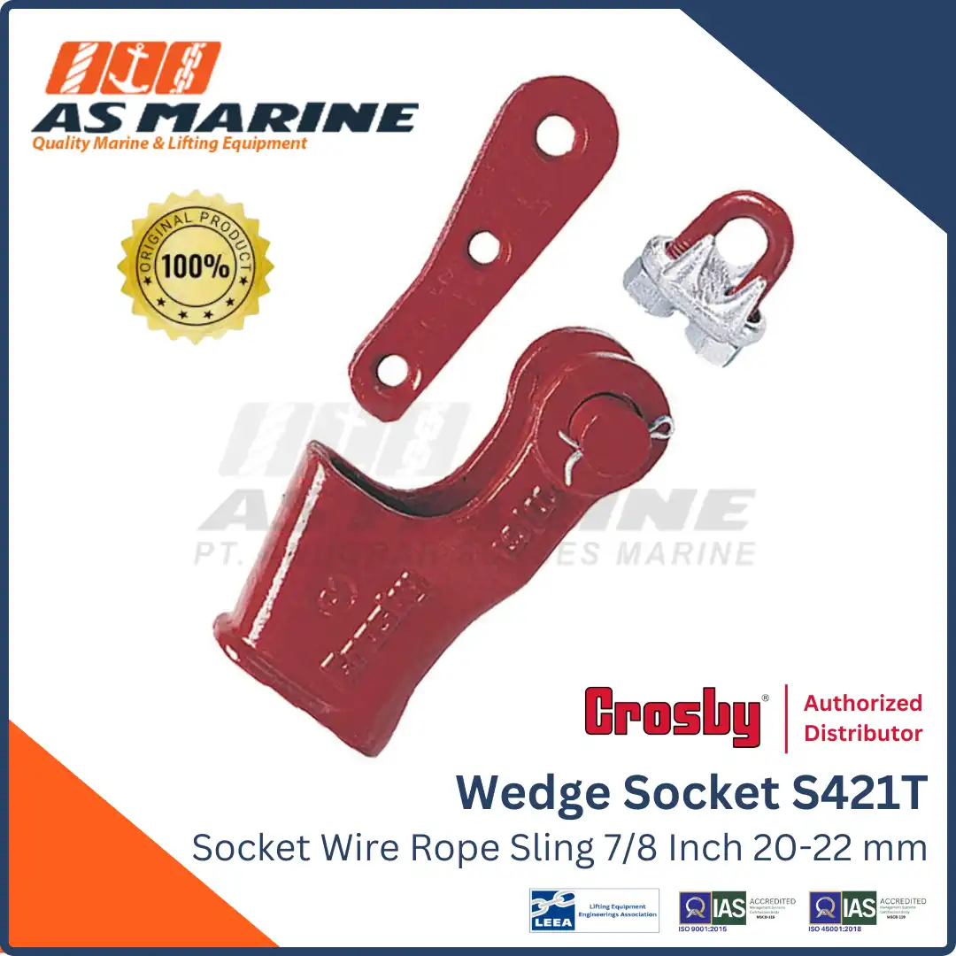 Crosby USA Wedge Socket / Socket Wire Rope Sling S421T 7/8 Inch 20-22 ...