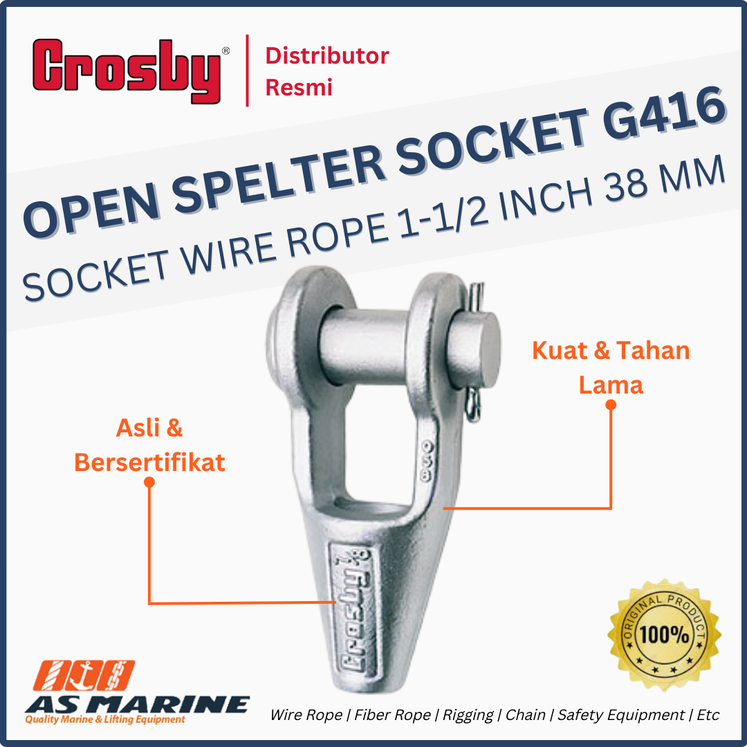 Crosby USA Open Spelter Socket / Socket Wire Rope Sling G416 1-1/2 Inch ...