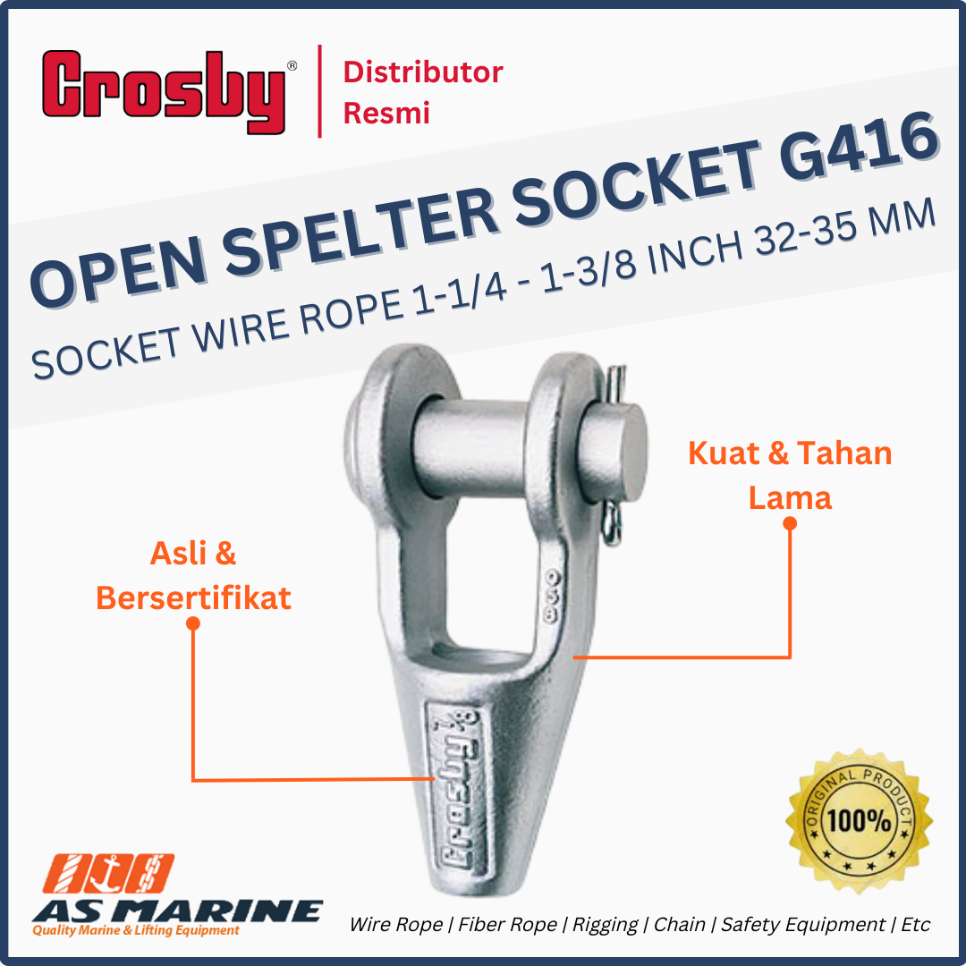 Crosby USA Open Spelter Socket / Socket Wire Rope Sling G416 1-1/4 - 1 ...
