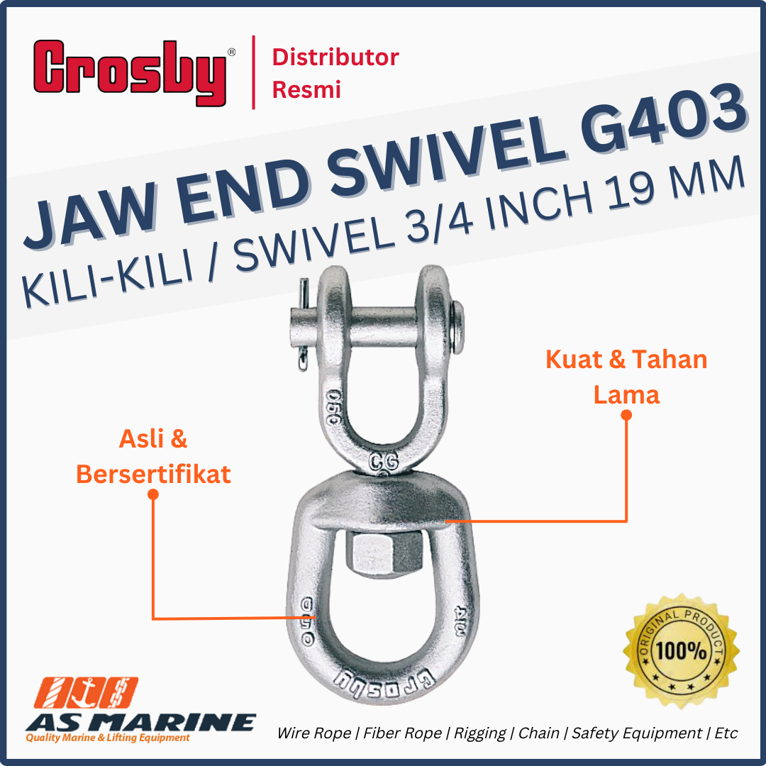 Crosby USA Jaw End Swivel / Kili-Kili G403 3/4 Inch 19 mm | PT. Anugrah ...