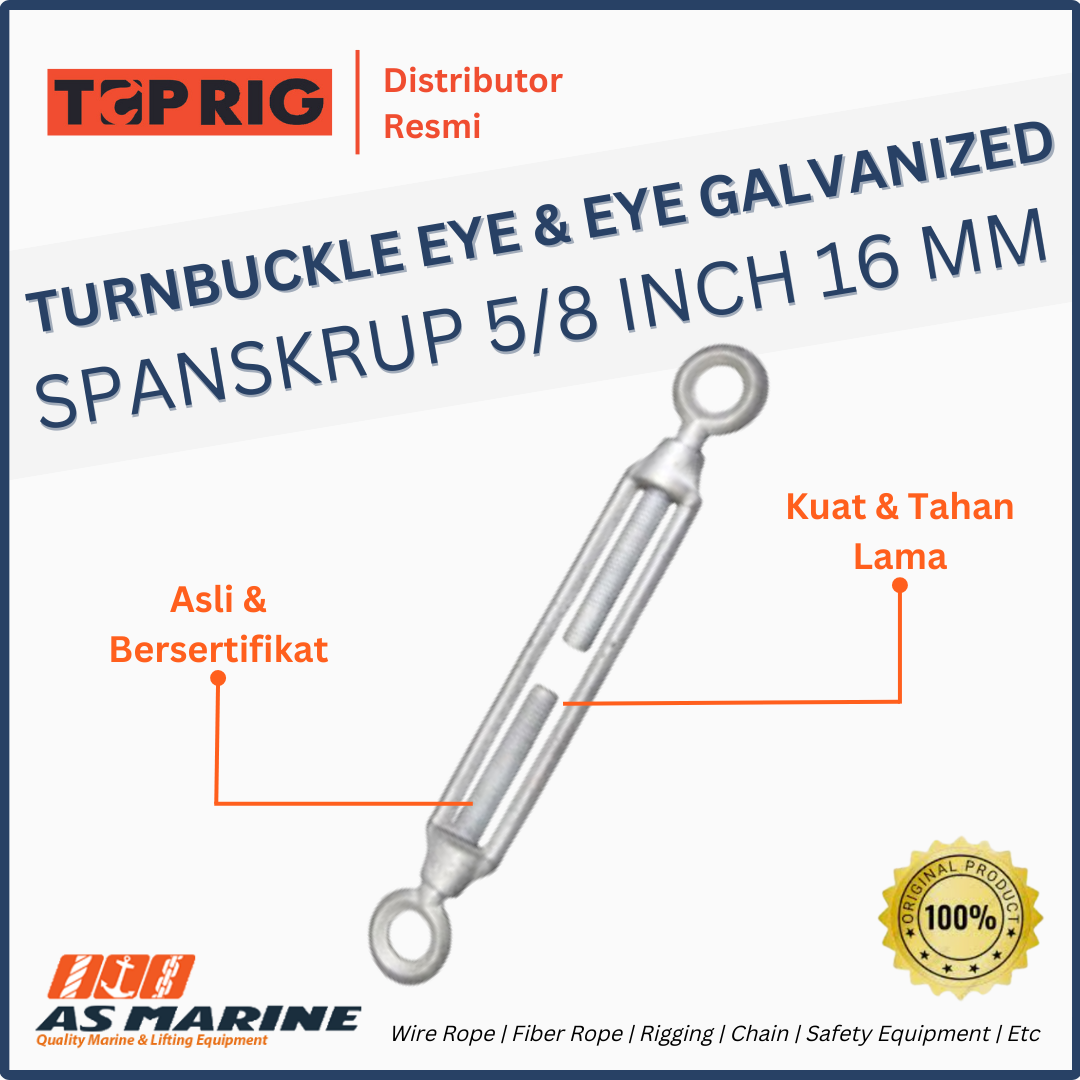 Toprig Turnbuckle / Spanskrup Eye to Eye Galvanized 5/8 Inch 16 mm | PT ...