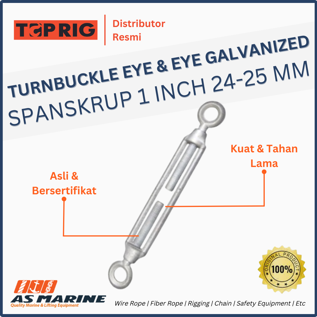 Toprig Turnbuckle / Spanskrup Eye to Eye Galvanized 1 Inch 24-25 mm ...