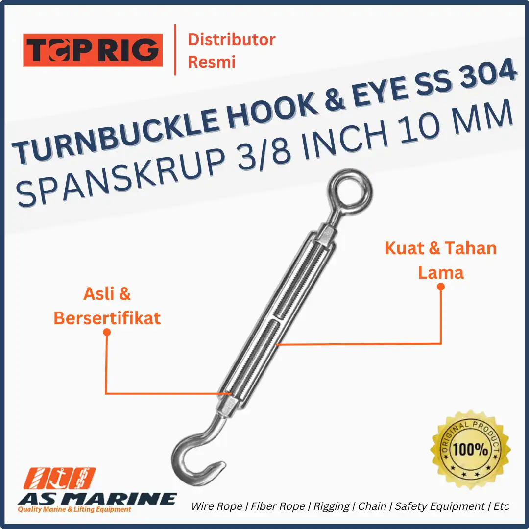 Toprig Turnbuckle / Spanskrup Hook to Eye Stainless Steel 304 3/8 Inch ...