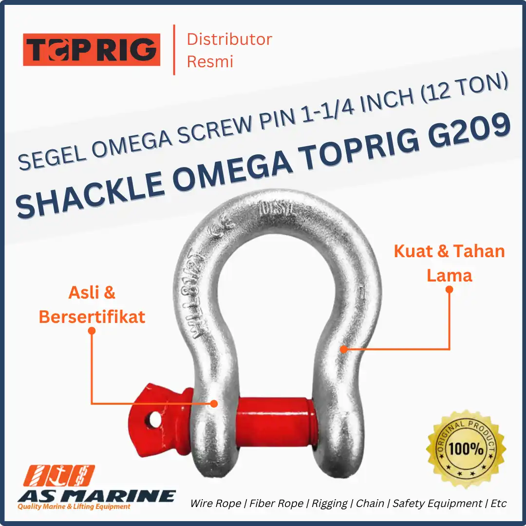 Shackle Omega G209 Toprig Screw PIN 1-1/4 Inch | PT. Anugrah Sukses Marine