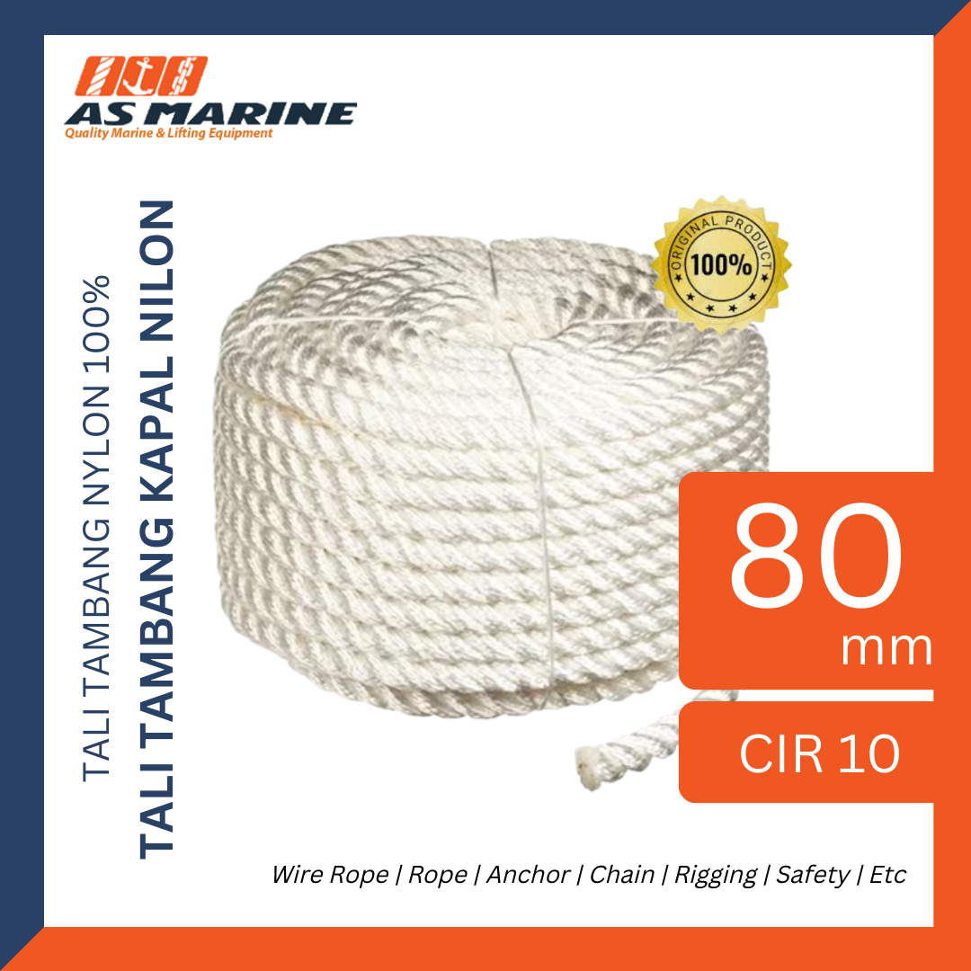 Tali Tambang Nylon 100% / Tali Tambang Nilon 80 mm CIR 10 | PT. Anugrah ...